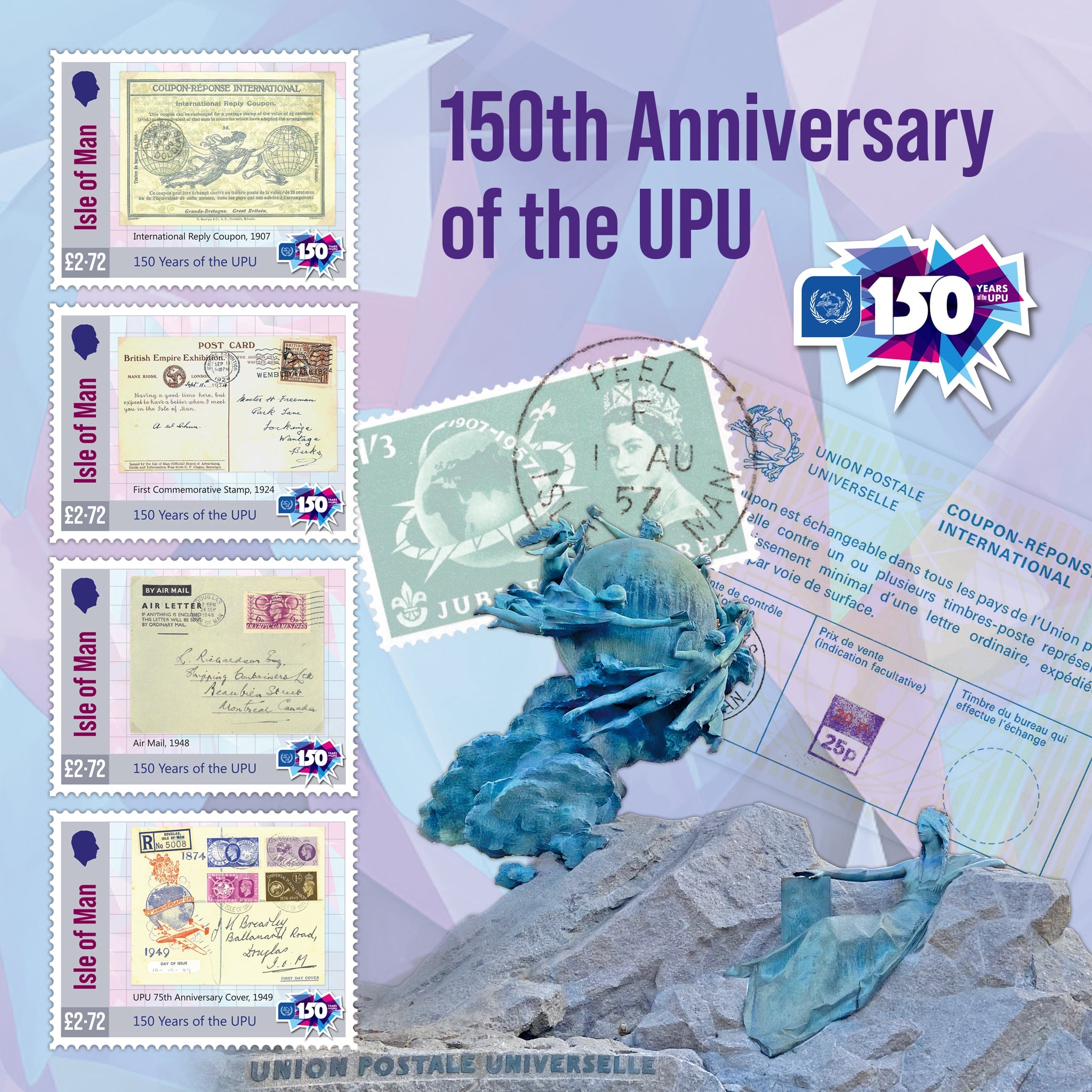 The 150th Anniversary of the UPU – Isle of Man Stamps and Coins