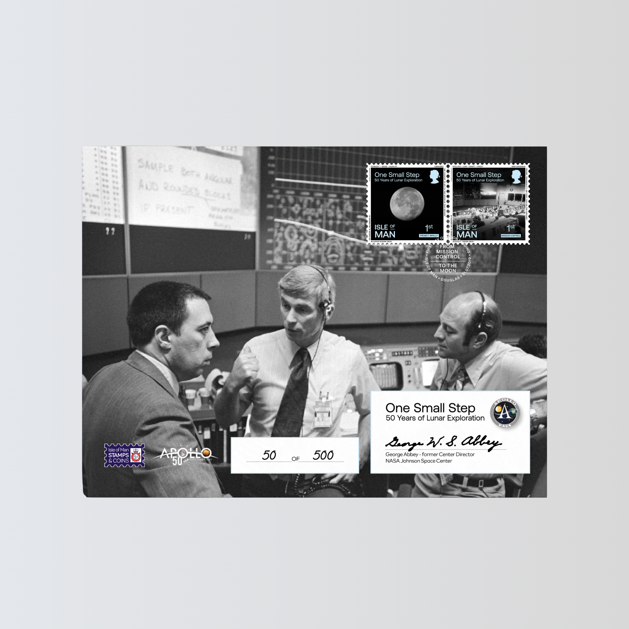 Moon landing – George Abbey Signed Cover – Isle of Man Stamps and Coins